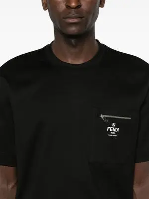 Fendi Logo-print Cotton T-shirt - Black