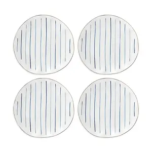 LENOX Blue Bay 4-piece Dinner Plate Set Stripes