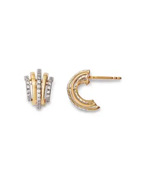 Bloomingdale'S Diamond Multi Row Hoop Earrings