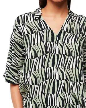 Whistles Checkerboard Tiger Boxy Shirt