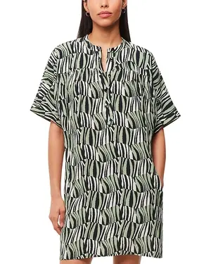 Whistles Tiger Print Mini Dress - Green/multi