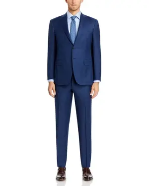 Canali Siena Screenweave Solid Regular Fit Suit - Navy