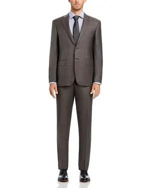 Canali Siena Sharkskin Regular Fit Suit - Brown