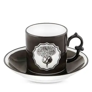 VISTA ALEGRE Herbariae Christian Lacroix Coffee Cup And Saucer - Black