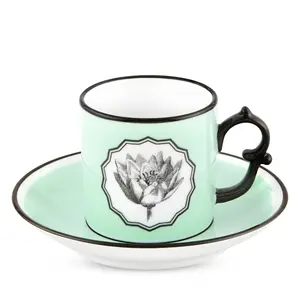VISTA ALEGRE Herbariae Christian Lacroix Coffee Cup And Saucer - Green