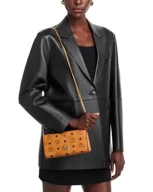 Mcm Aren Visetos Crossbody - Cognac