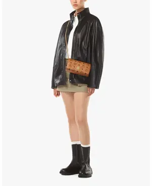 Mcm Aren Visetos Crossbody - Cognac