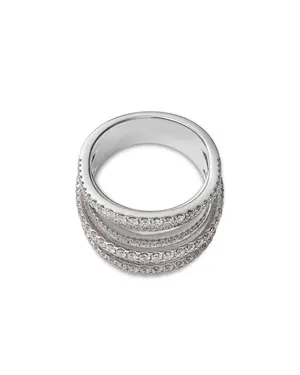 Bloomingdale'S Diamond Multi-row Statement Ring In 14k Gold - White