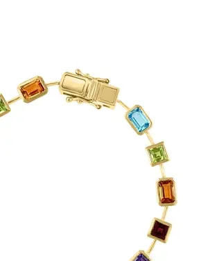 Bloomingdale'S 14k Yellow Gold Gemstone Bezel Link Bracelet