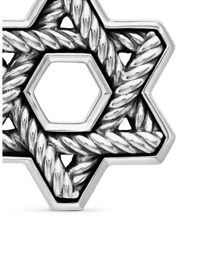 David Yurman Sterling Silver Star Of David Pendant - Black/silver