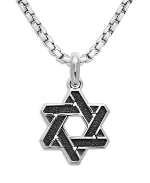 David Yurman Sterling Silver Star Of David Pendant - Black/silver