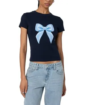 EDIKTED Tied Up Tee - Navy