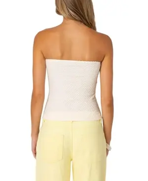 EDIKTED Albina Textured Tube Top - Cream