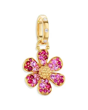 Temple St. Clair 18k Yellow Gold Multi-gemstone & Diamond Flower Power Pendant - Pink/gold