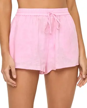 L*Space Rio Linen Cover Up Shorts - Rosewater