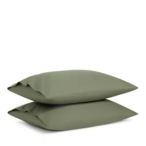 BROOKLINEN Classic Percale King Pillowcase Set - Fresh Moss