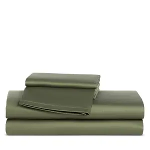BROOKLINEN Luxe Sateen Core Sheet Set, Full Fresh Moss