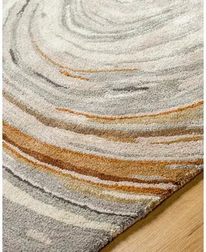 SURYA Kavita 23252 Round Area Rug, 6' X 6 - Charcoal