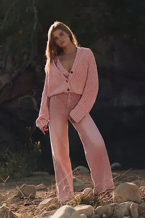 Free People We The Free Libre Wide-leg Jeans - Bubblegum