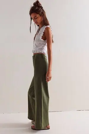 Free People We The Free Libre Wide-leg Jeans - Thyme