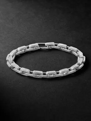 Shay 18-karat White Gold Diamond Link Bracelet - Silver