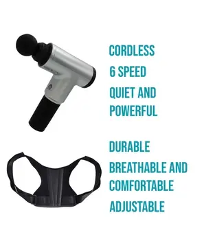 PURSONIC Adjustable Posture Corrector & Professional Massage Gun