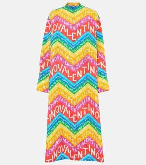 Valentino Garavani Chevron Cotton Shirt Dress - Multicoloured