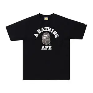A BATHING APE Color Camo College T-shirt - Black