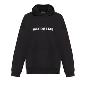 Balenciaga Wide Fit Hoodie - Black