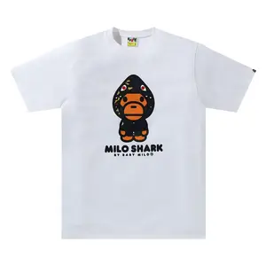 A BATHING APE Milo Shark Tee /navy - White