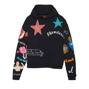 CACTUS PLANT FLEA MARKET X Marc Jacobs Tattoo Hooded Pullover Sweatshirt - Black