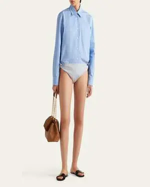 Prada Striped Cotton Poplin Shirt
