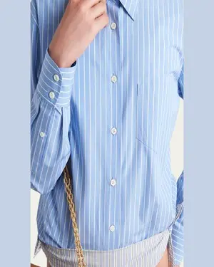 Prada Striped Cotton Poplin Shirt
