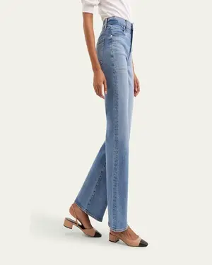 Veronica Beard Crosbie Wide-leg Jeans With Pocket Details - Amethyst