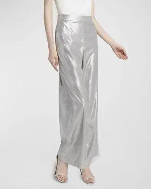 Giorgio Armani Crystal Embellished Trousers - Silver