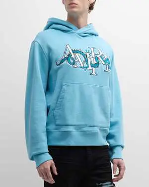 Amiri Men's Dragon Logo Hoodie - Air Blue