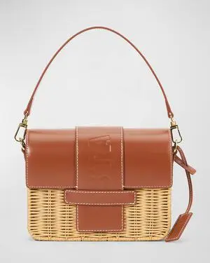 Staud STAUD Charli Wicker Shoulder Bag - Natural