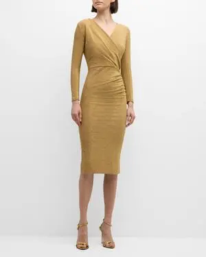 Chiara Boni La Petite Robe Shimmer Dress - Gold | Editorialist