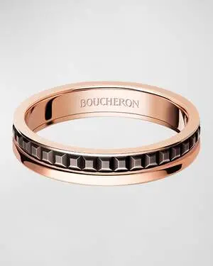 Boucheron Quatre 18k & Brown Pvd Band Ring - Rose Gold