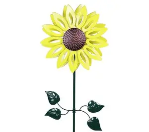 EXHART Kinetic Yellow Sunflower Garden Stake - One-color