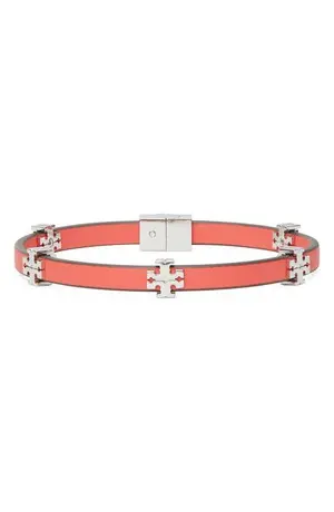 Tory Burch Icon Bio Bracelet Light Silver / Pembe