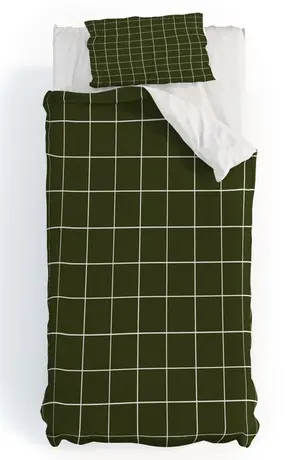 DENY DESIGNS Grid Duvet Cover & Shams Set