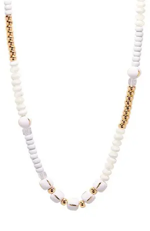 BROOK & YORK Paloma Beaded Necklace - Gold/ White
