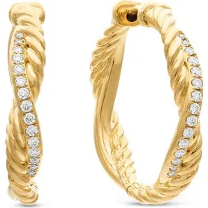 David Yurman Petite Infinity Hoop Earrings - 18k Yellow Gold