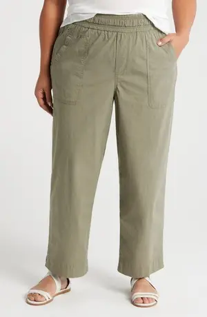 Wit & Wisdom Patch Pocket Straight-Leg Pants Laurel Oak