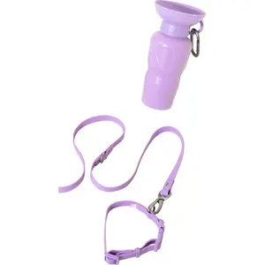 SPRINGER Dog Leash & 22 Oz. Water Bottle Set - Lilac