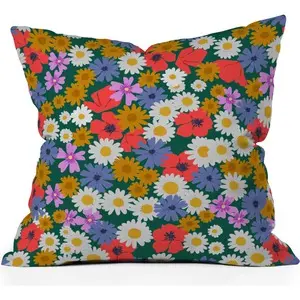 DENY DESIGNS Meadow Wildflowers Accent Pillow - Green