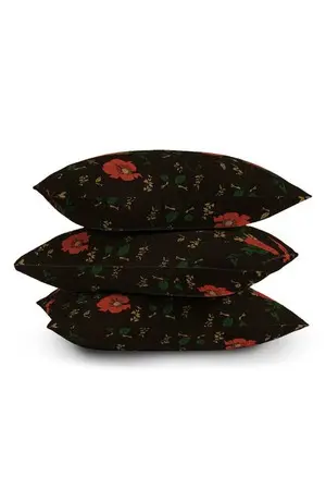DENY DESIGNS Midnight Flourish Floral Accent Pillow