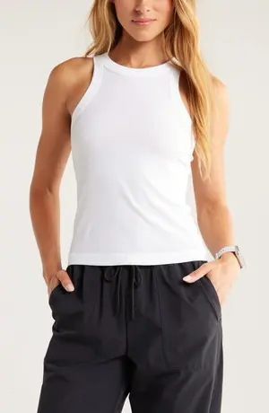 Zella Go-to Rib Performance Tank - White