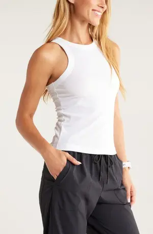 Zella Go-to Rib Performance Tank - White